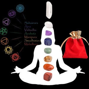 7pc Natural Irregular Chakela Stone Set 7 Colors Yoga Energy Art Rock ...