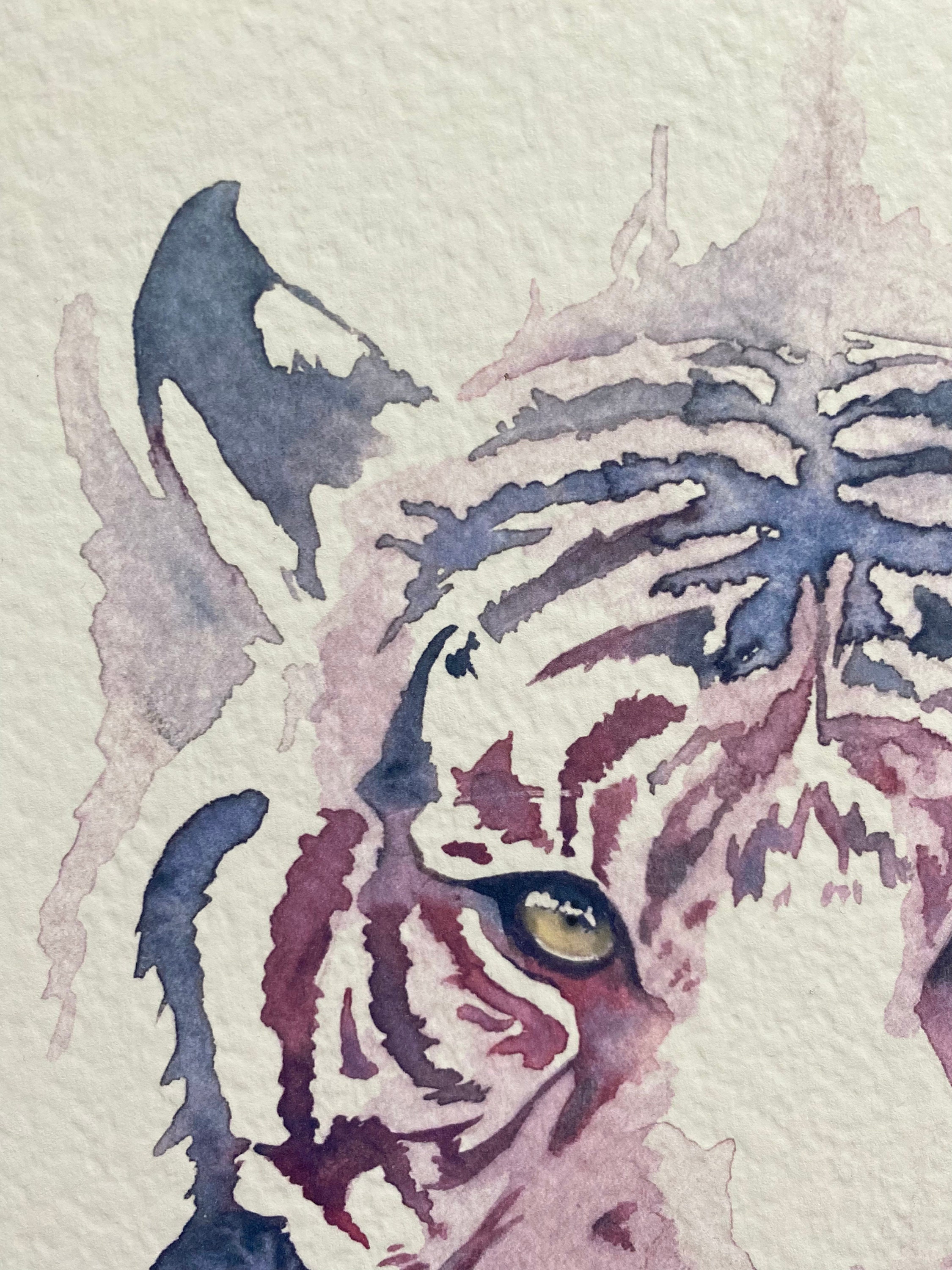 Acuarela abstracta tigre / giclee art print / tiger art print | Etsy