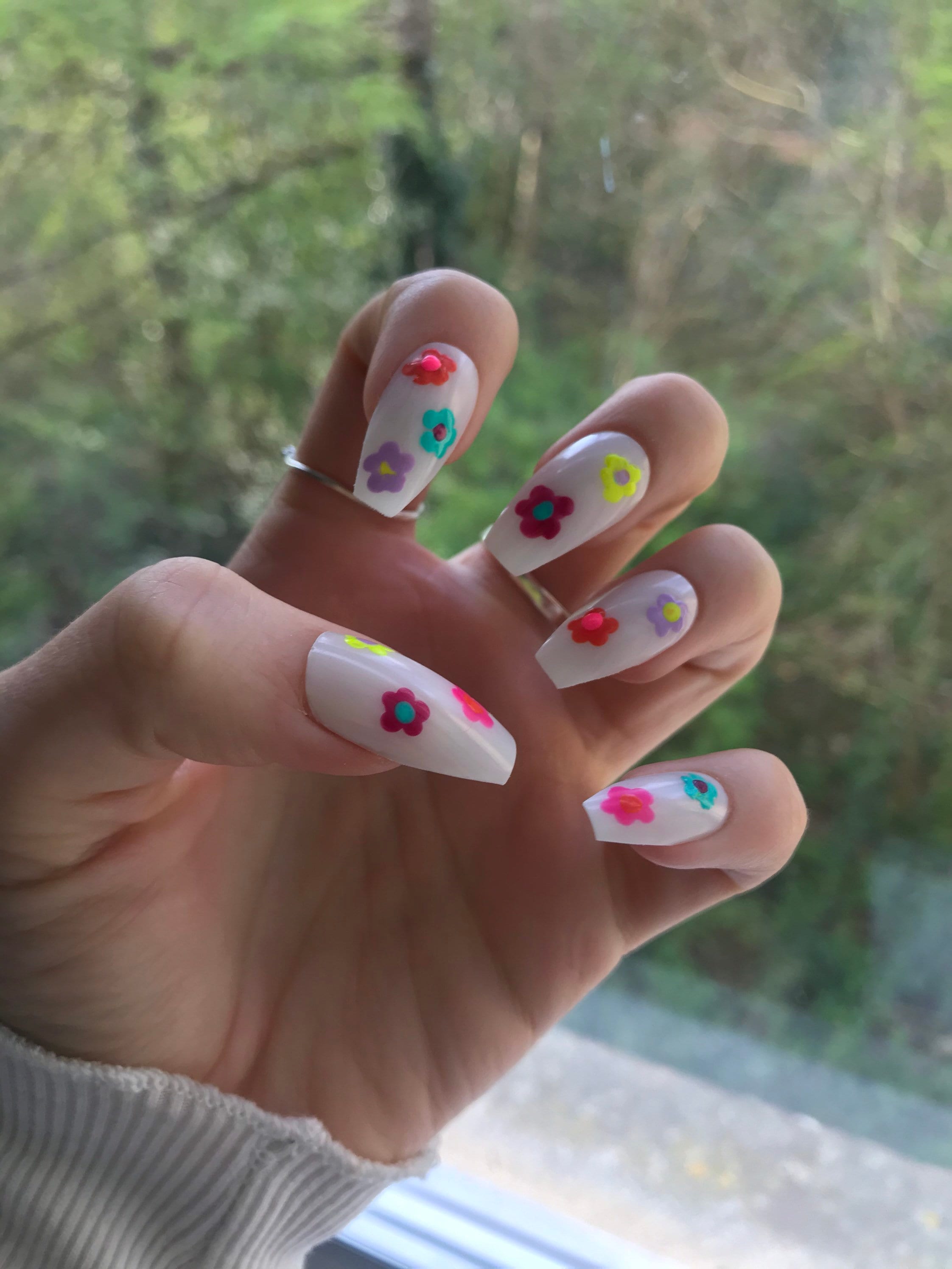 Multi Colored Neon Nails