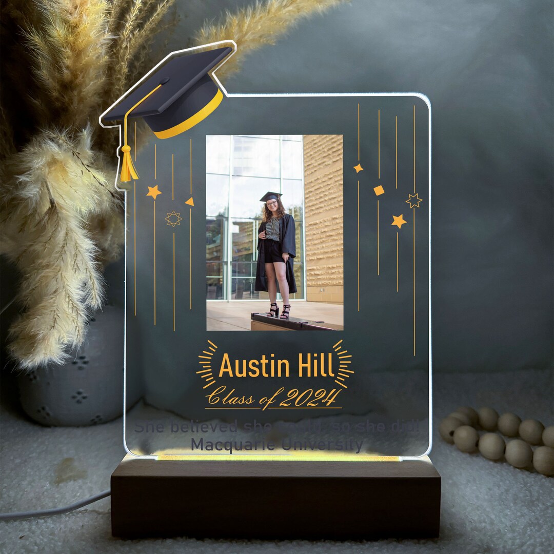 Personalized Graduation Photo Night Light, Graduate Picture Night Light ...