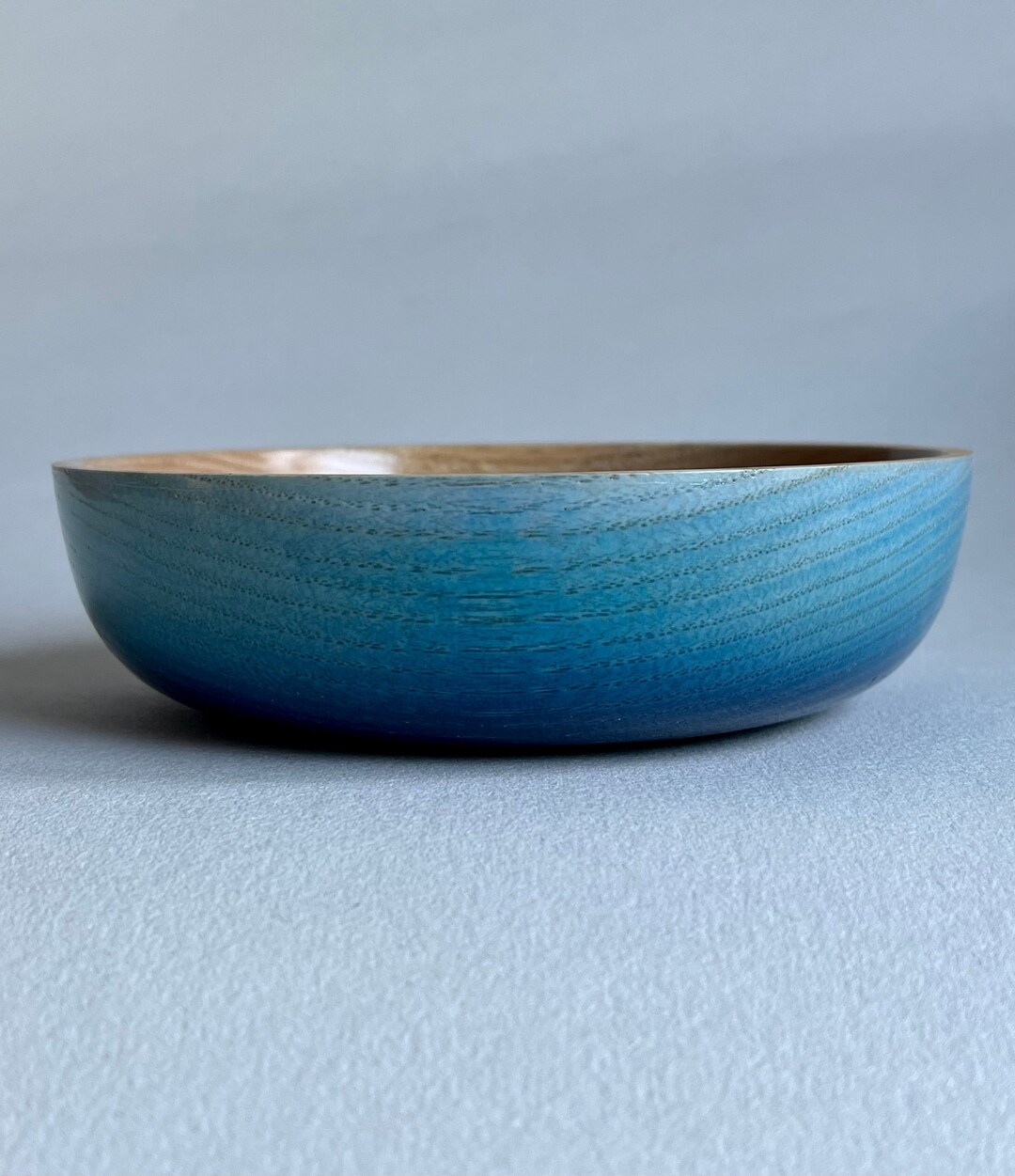 Hand Turned Graduated Blue Wooden Bowl - Etsy