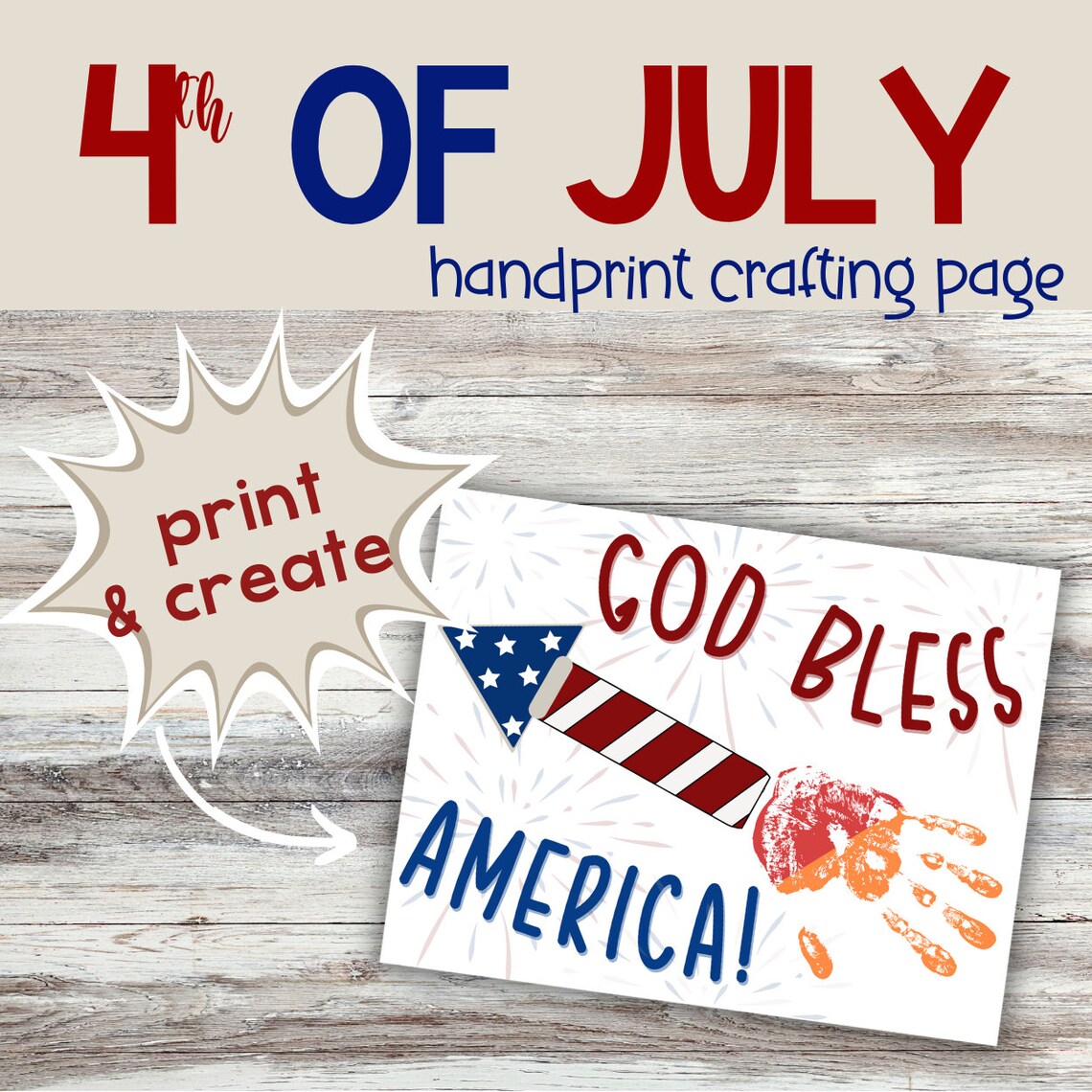 4th Of July Handprint Craft For Kids July 4th Crafts Etsy Israel 4th Of July Handprint Craft For Kids July 4th Crafts Etsy Israel