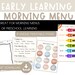 Early Learning Morning Menu - Christian Preschool - Morning Menu for ...
