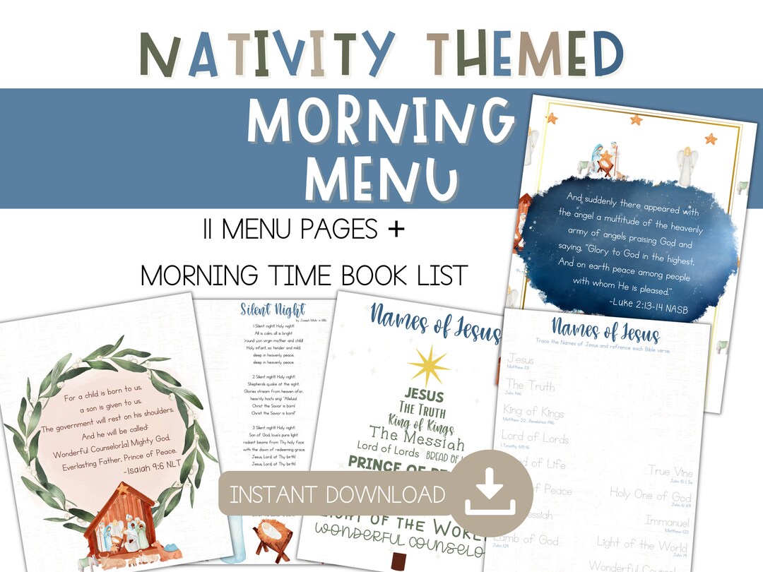 Christmas Morning Menu Nativity Morning Menu Morning Menu for Christmas ...