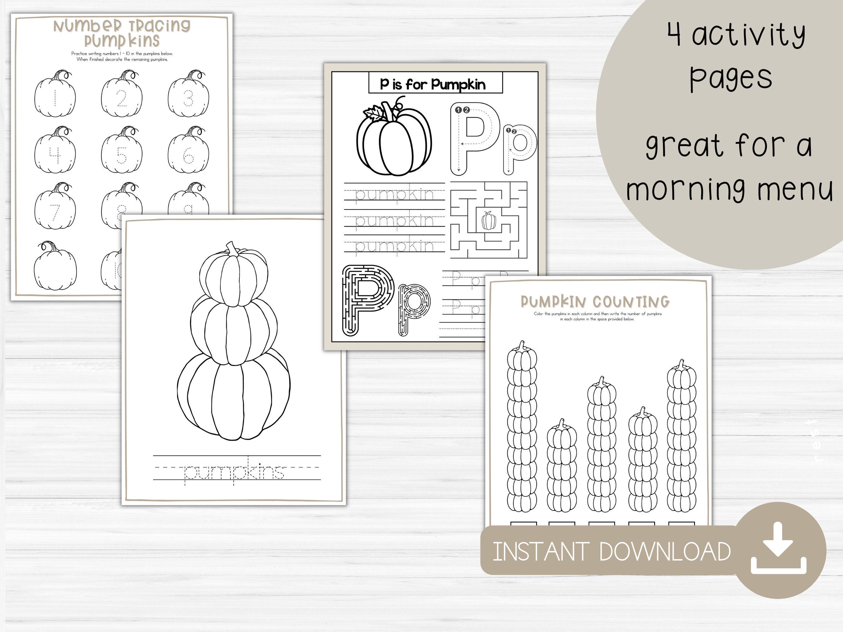 Pumpkin Themed Tracing Worksheet | Pumpkin Number Tracing | Pumpkin ...