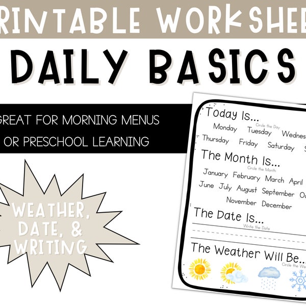 Preschool Menu Template - Etsy