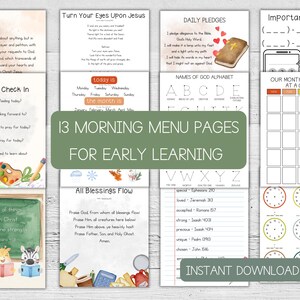 Back to School Morning Menu - New School Year Morning Menu - Elementary ...
