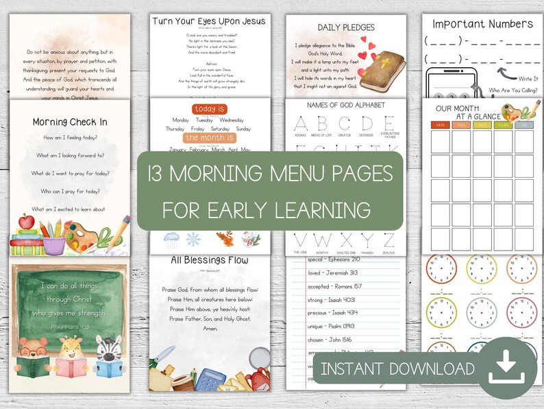 Back to School Morning Menu - New School Year Morning Menu - Elementary ...