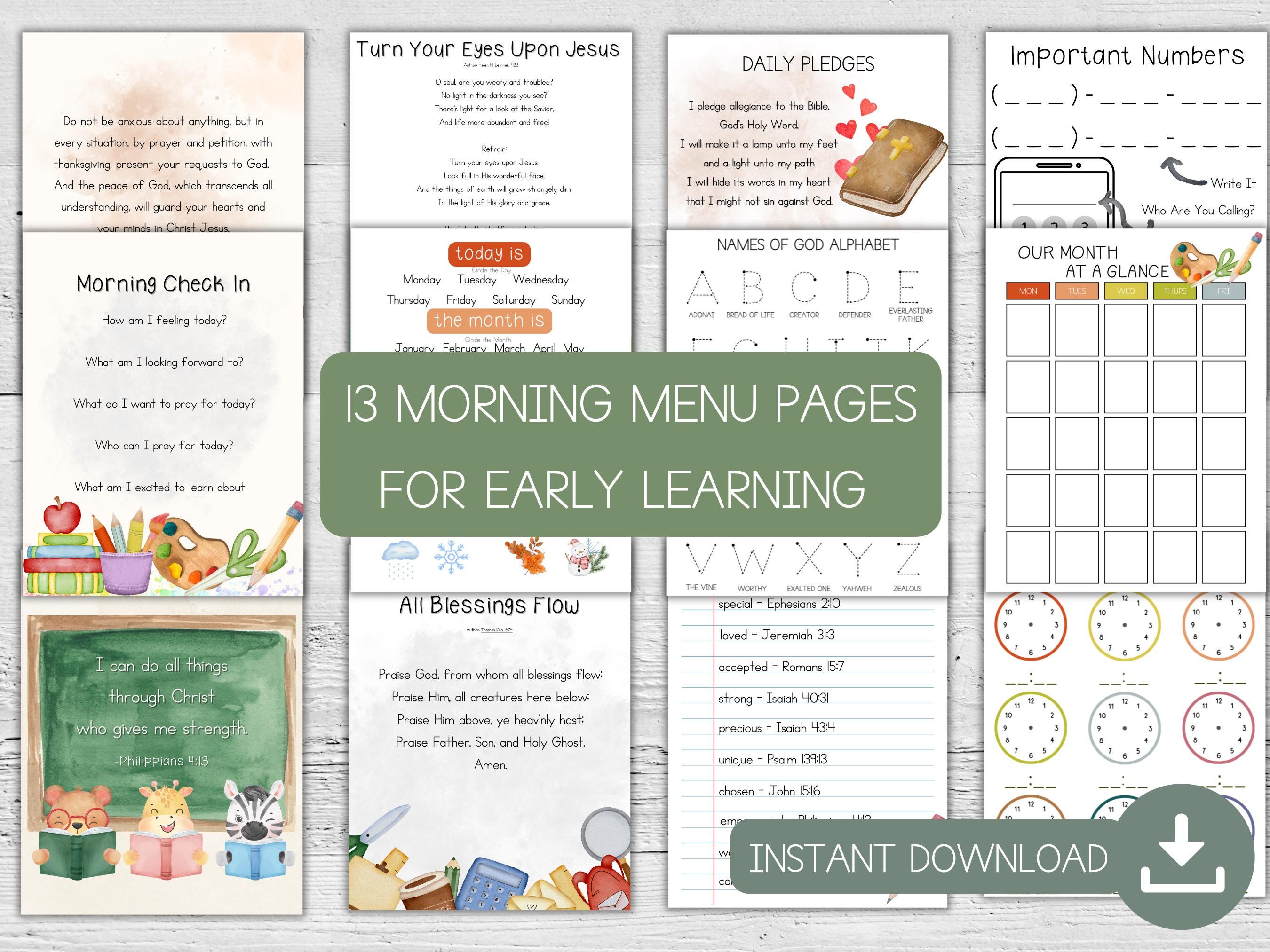 Back to School Morning Menu - New School Year Morning Menu - Elementary ...