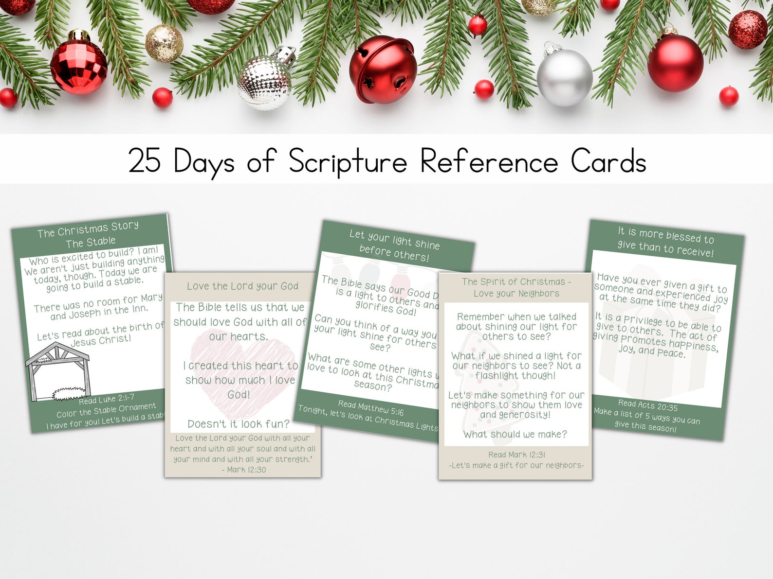 Christian Christmas Elf Printable Pack - Bible Verse Christmas Cards ...