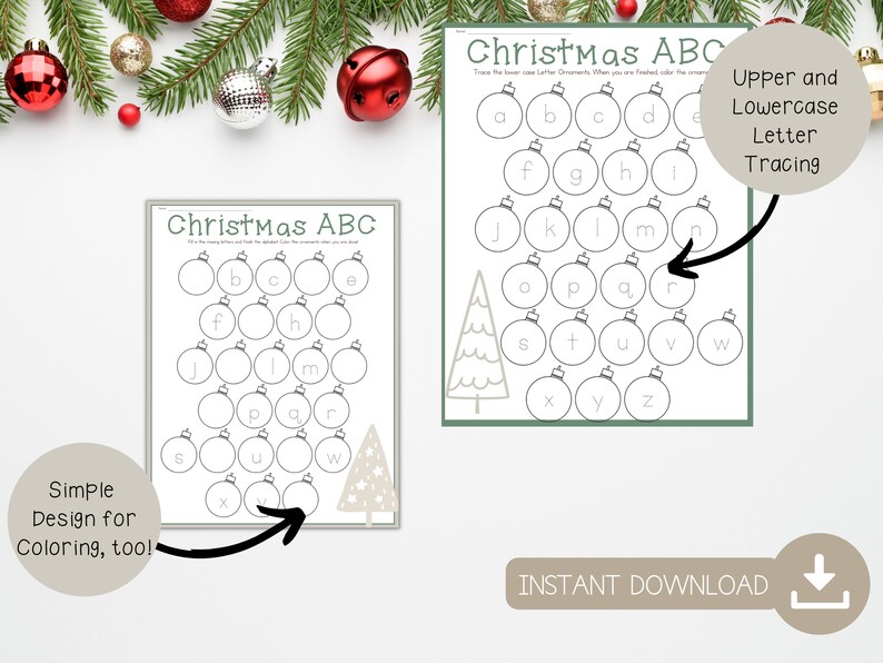 Christmas Preschool Letter Tracing Sheets - Christmas Worksheets for ...