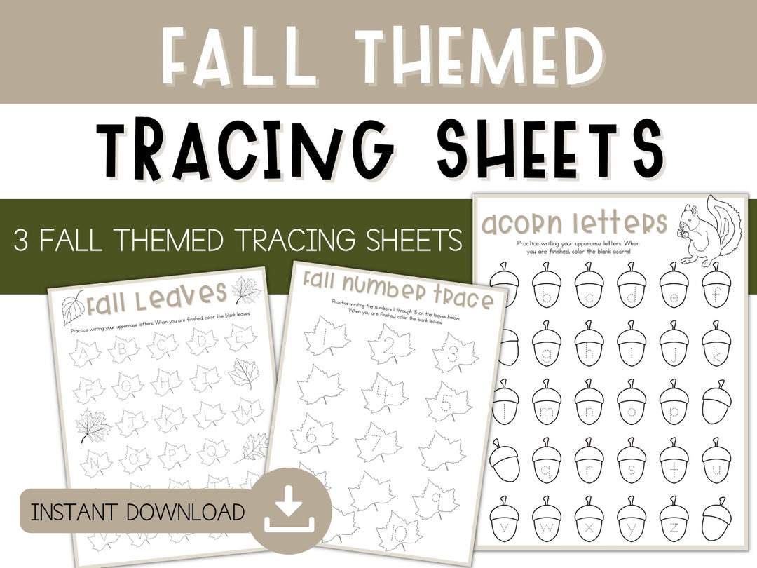 Fall Preschool Tracing Sheets - Kindergarten Letter Tracing ...