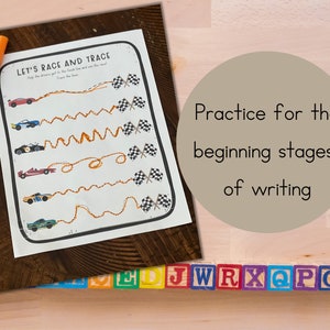 Race Car Tracing Sheet for Preschool and Kindergarten - Race Car ...