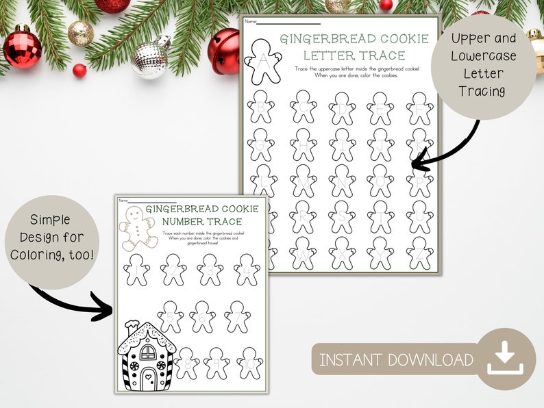 Christmas Preschool Letter Tracing Sheets Christmas Worksheets for ...