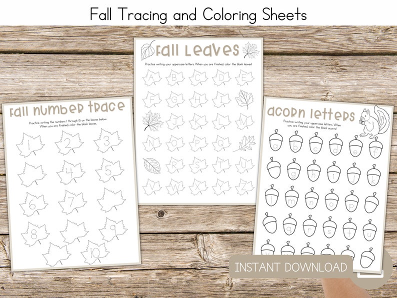 Fall Preschool Tracing Sheets - Kindergarten Letter Tracing ...