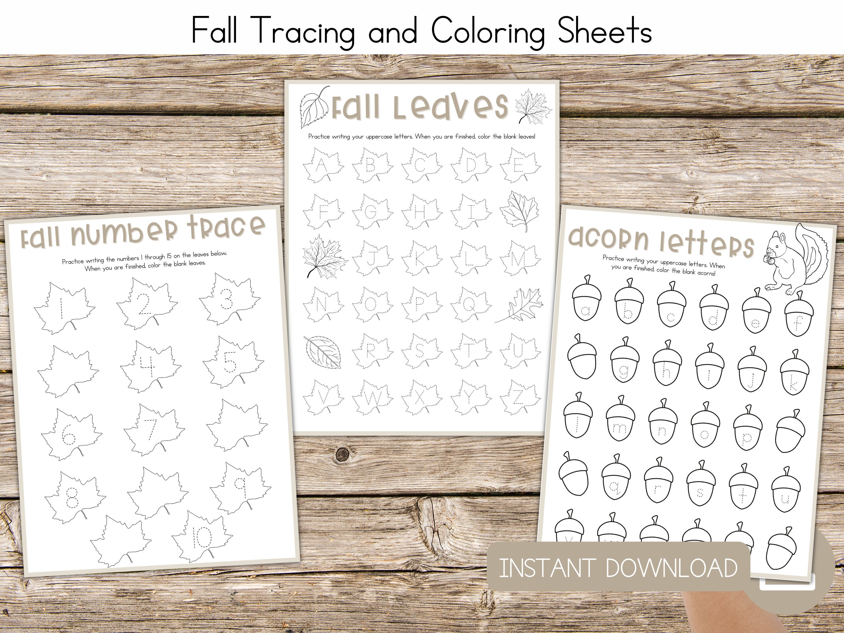 Fall Preschool Tracing Sheets - Kindergarten Letter Tracing ...