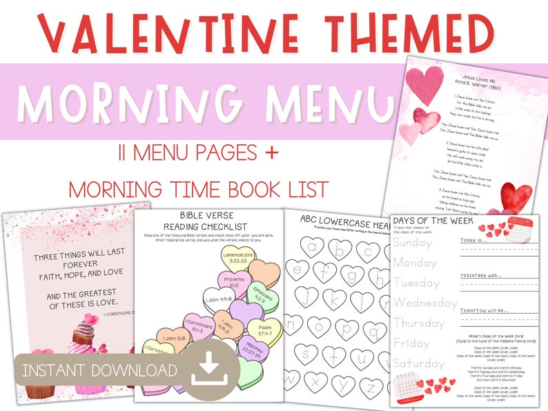 Valentine Morning Menu - Morning Menu for Valentine's Day - Morning ...