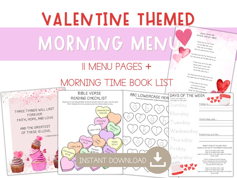 Valentine Morning Menu - Morning Menu for Valentine's Day - Morning ...