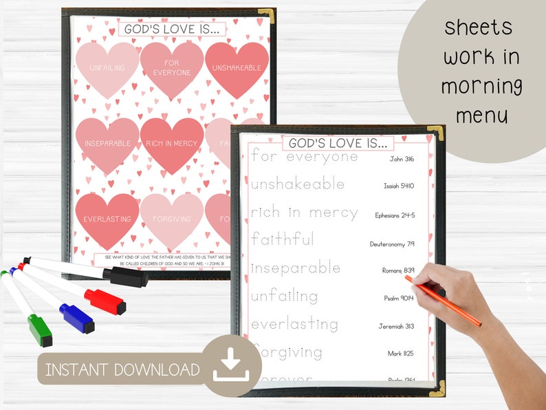 God’s Love - Valentine Activity Sheets for Kids- Bible Verse Worksheets ...