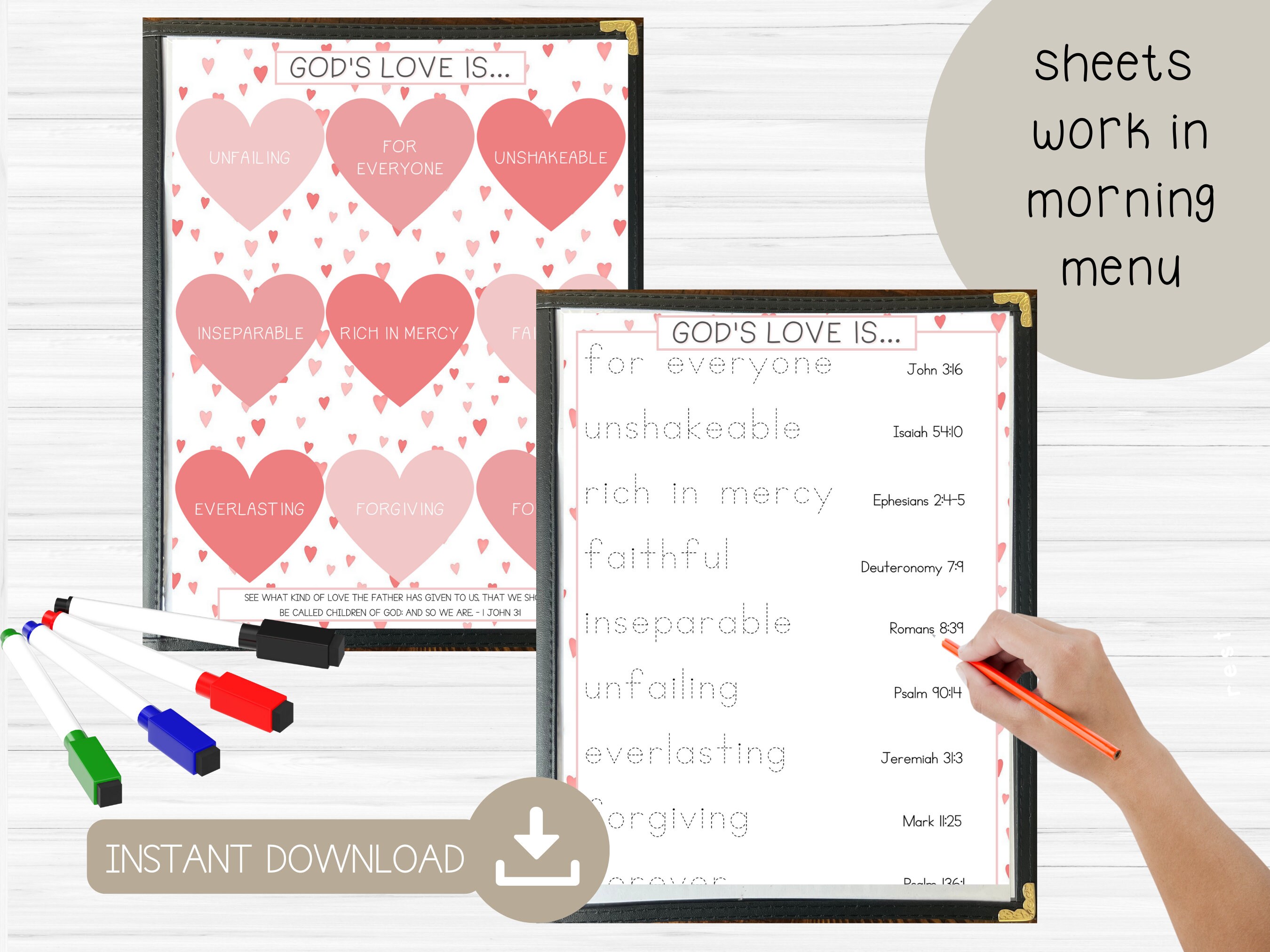 God’s Love - Valentine Activity Sheets for Kids- Bible Verse Worksheets ...