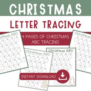 Christmas Preschool Letter Tracing Sheets - Christmas Worksheets for ...