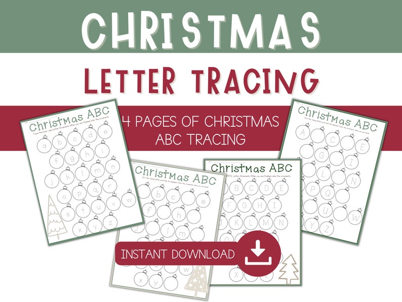 Christmas Preschool Letter Tracing Sheets - Christmas Worksheets for ...