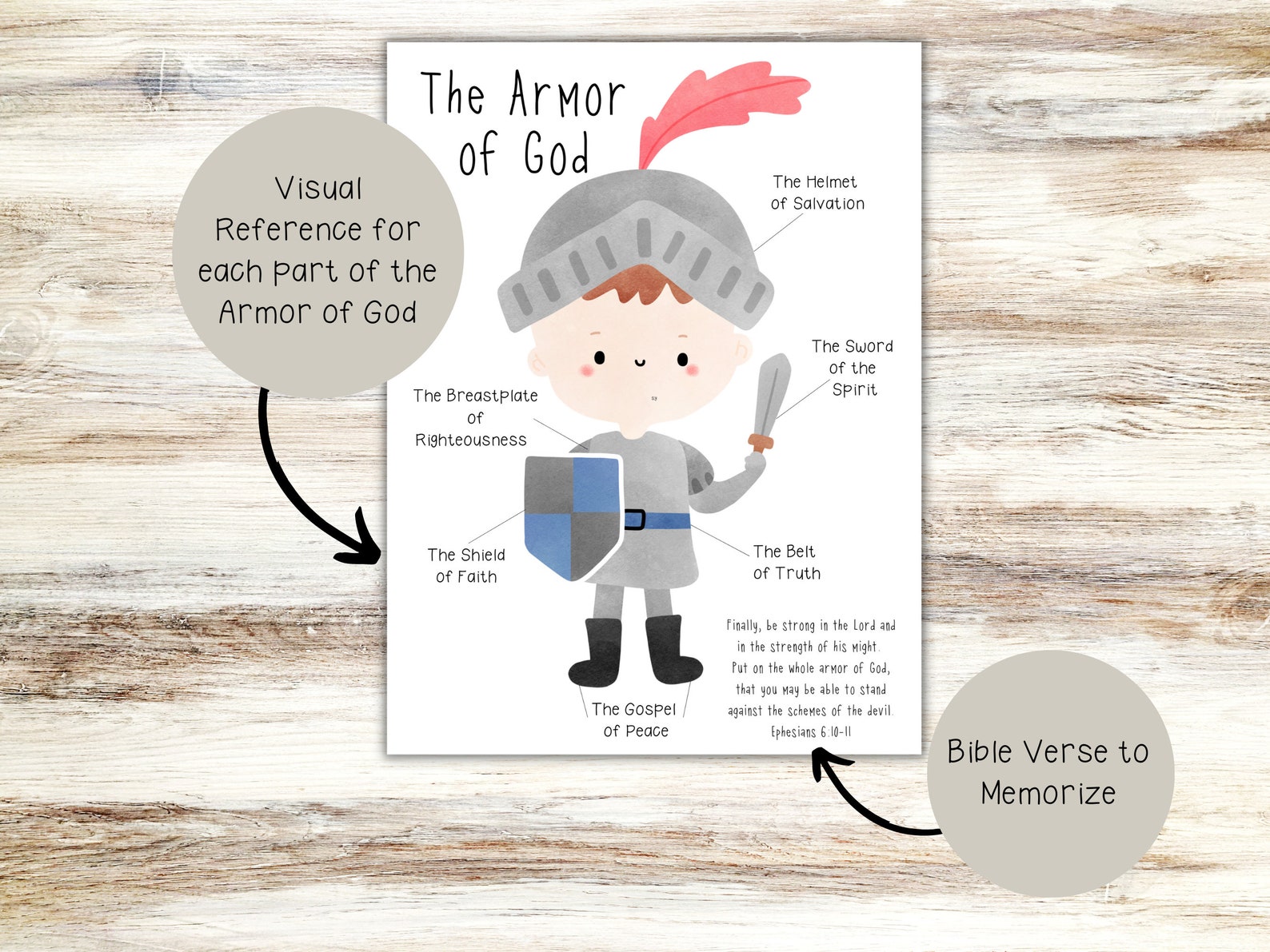Armor of God Bible Verse Printable - Morning Basket Printables - Armor ...