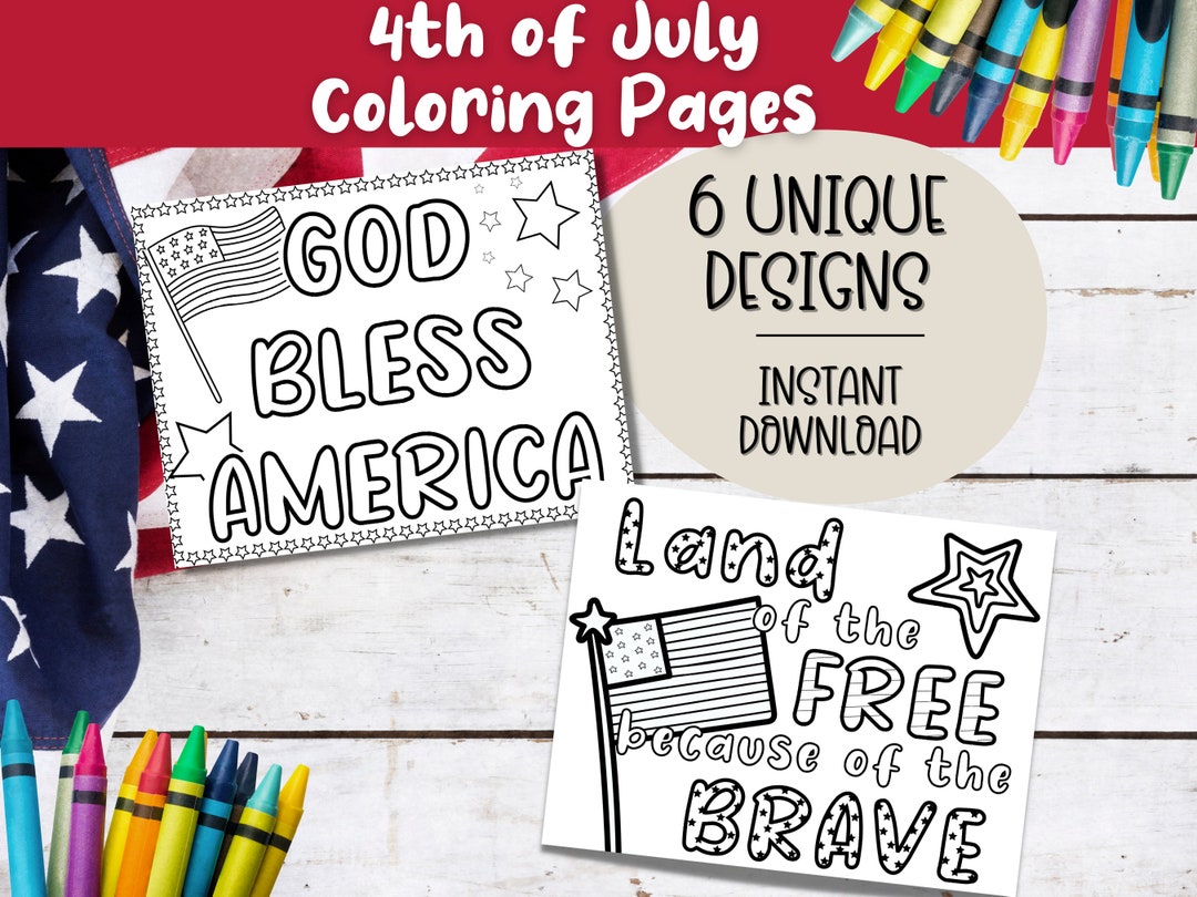 4th of July Coloring Sheets - Christian 4th of July Coloring Sheets - Etsy