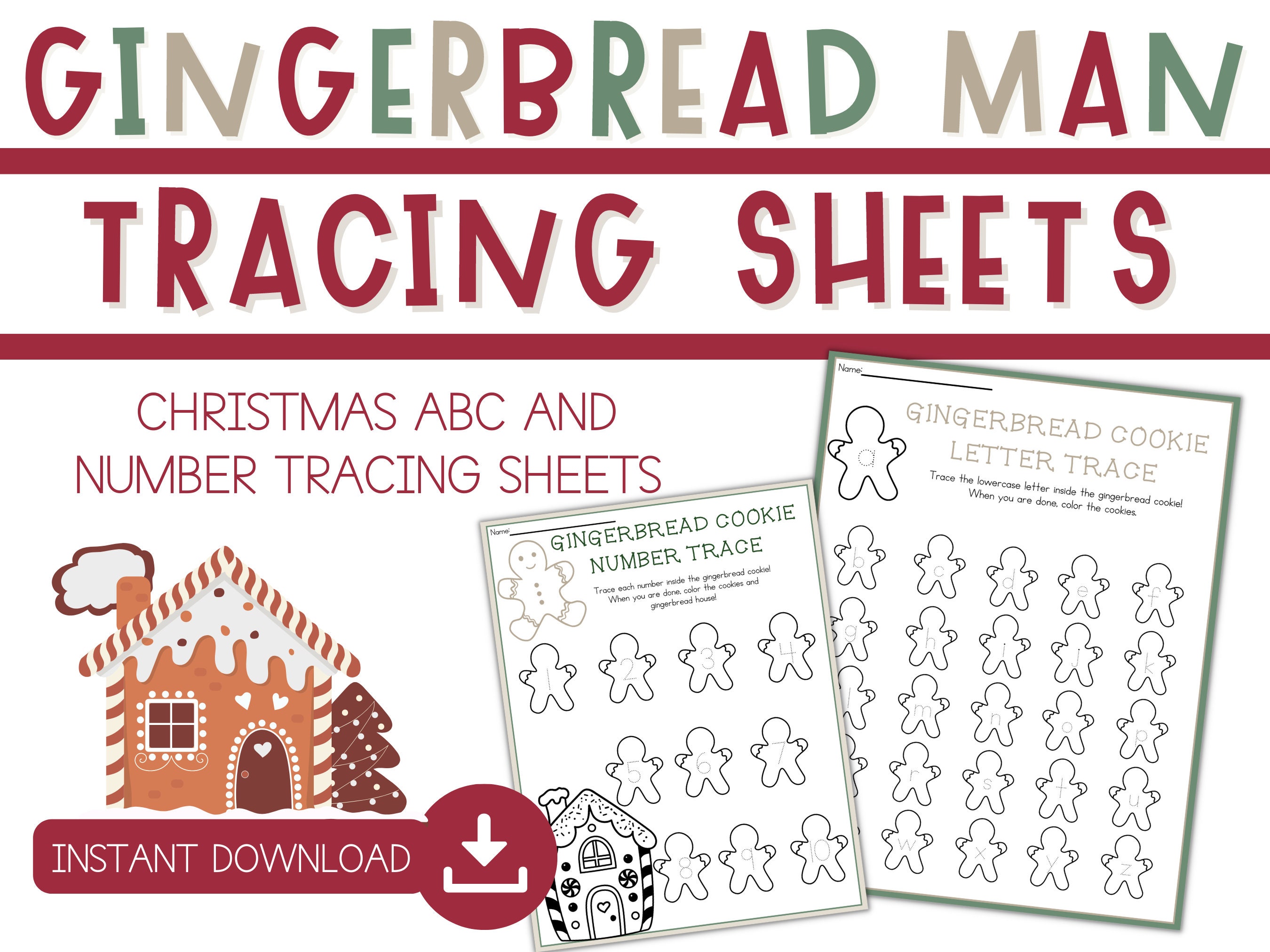 Christmas Preschool Letter Tracing Sheets Christmas Worksheets for ...