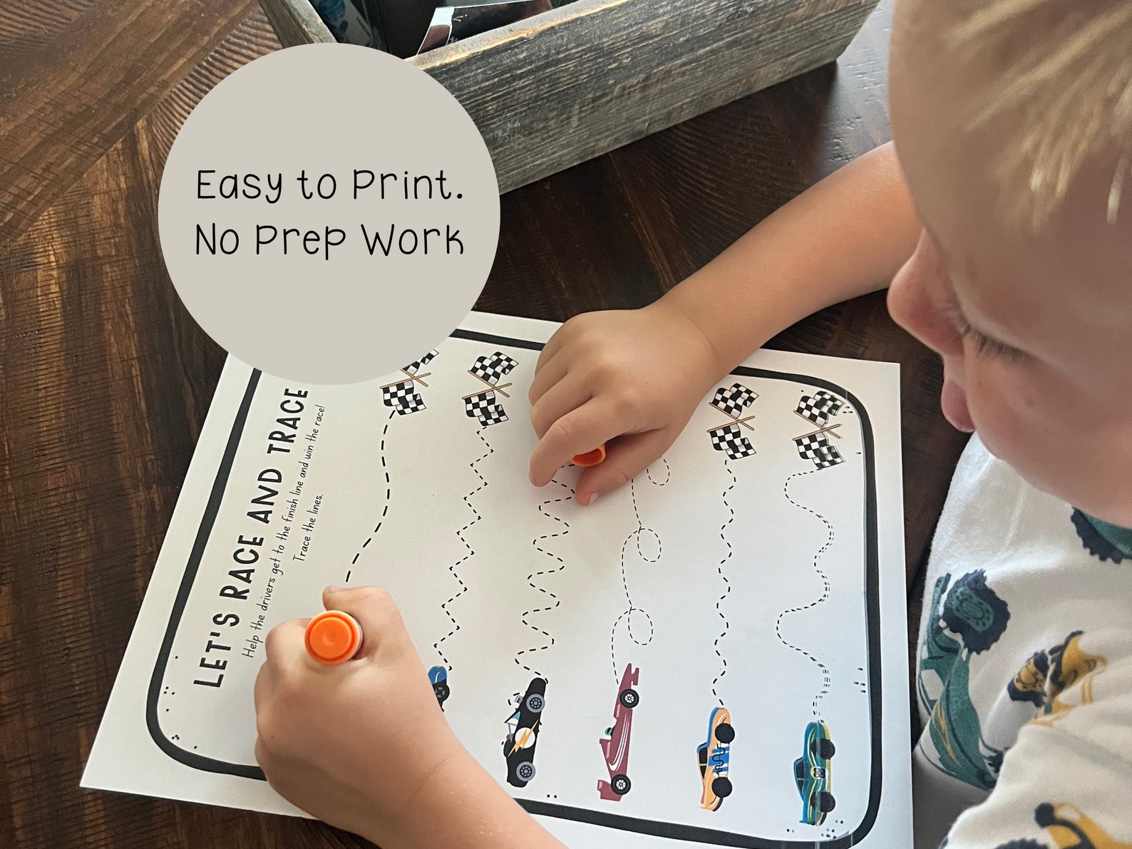 Race Car Tracing Sheet for Preschool and Kindergarten - Race Car ...