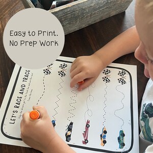 Race Car Tracing Sheet for Preschool and Kindergarten - Race Car ...
