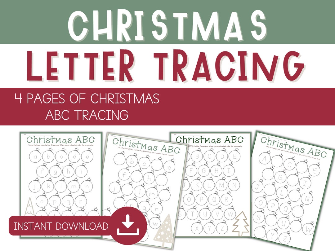 Christmas Preschool Letter Tracing Sheets Christmas - Etsy