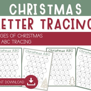 Christmas Preschool Letter Tracing Sheets Christmas - Etsy