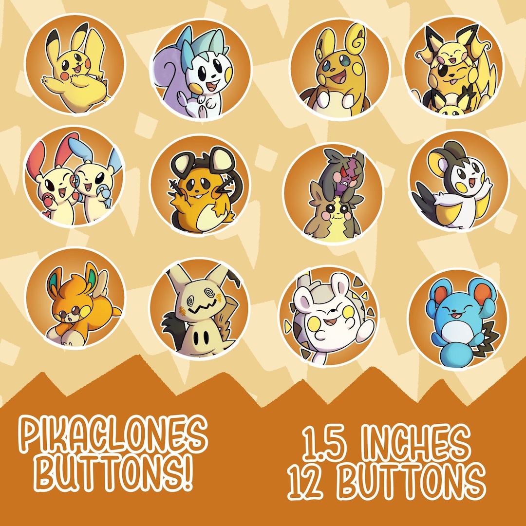 Pikaclones Pokemon Buttons - Etsy