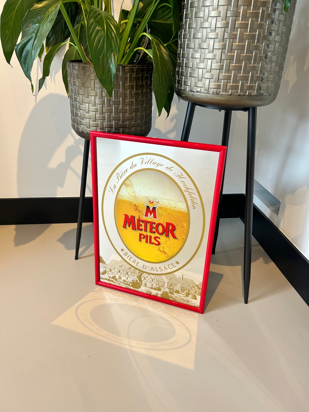 Vintage 1980 French Meteor Pils Beer Mirror - Etsy