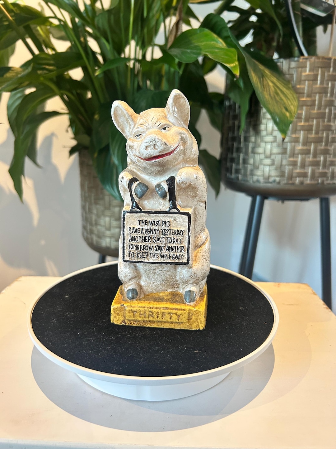 Cast Iron Coin Bank - Thrifty Pig #1 - Etsy