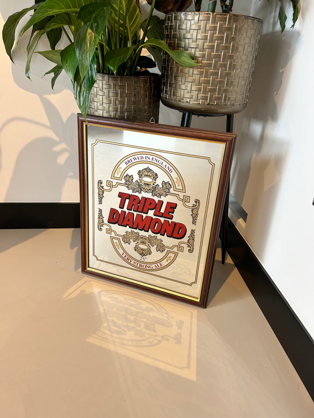 Vintage rare 1960 Triple Diamond Strong Ale Beer miroir Seulement 1 en ...