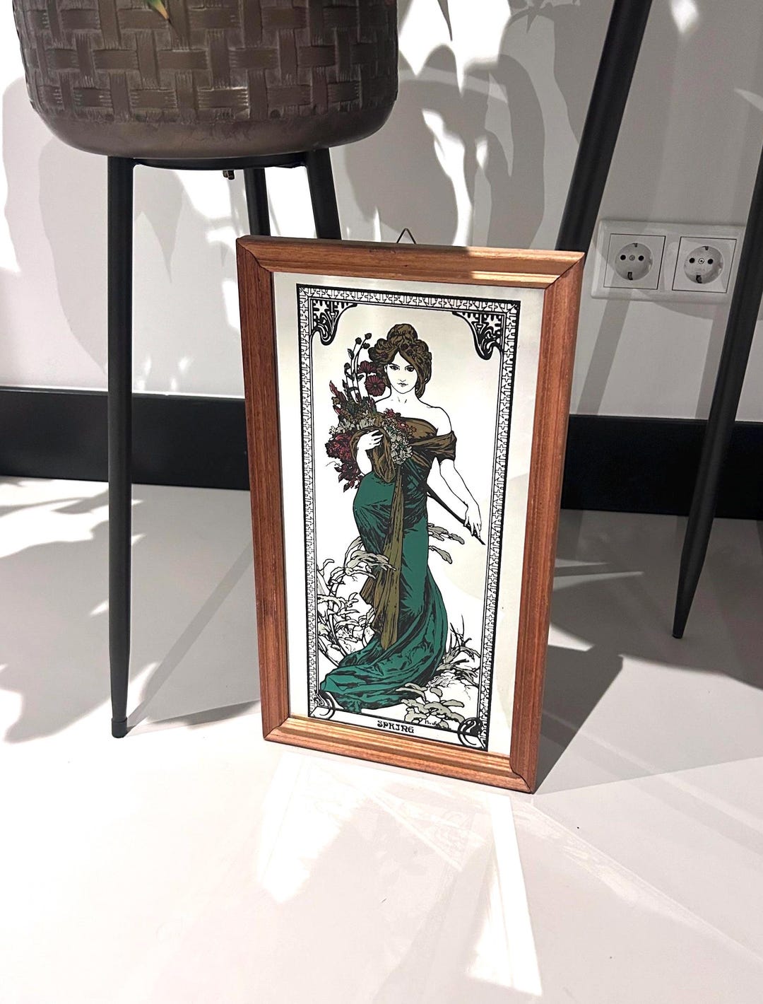 Vintage Rare Alphonse Mucha Mirror - Four Seasons Sping #1 - Etsy