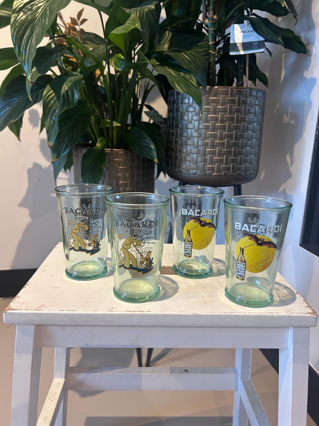 Vintage Set of 4 Bacardi 2012 Collection Glasses – Unique Designs ...