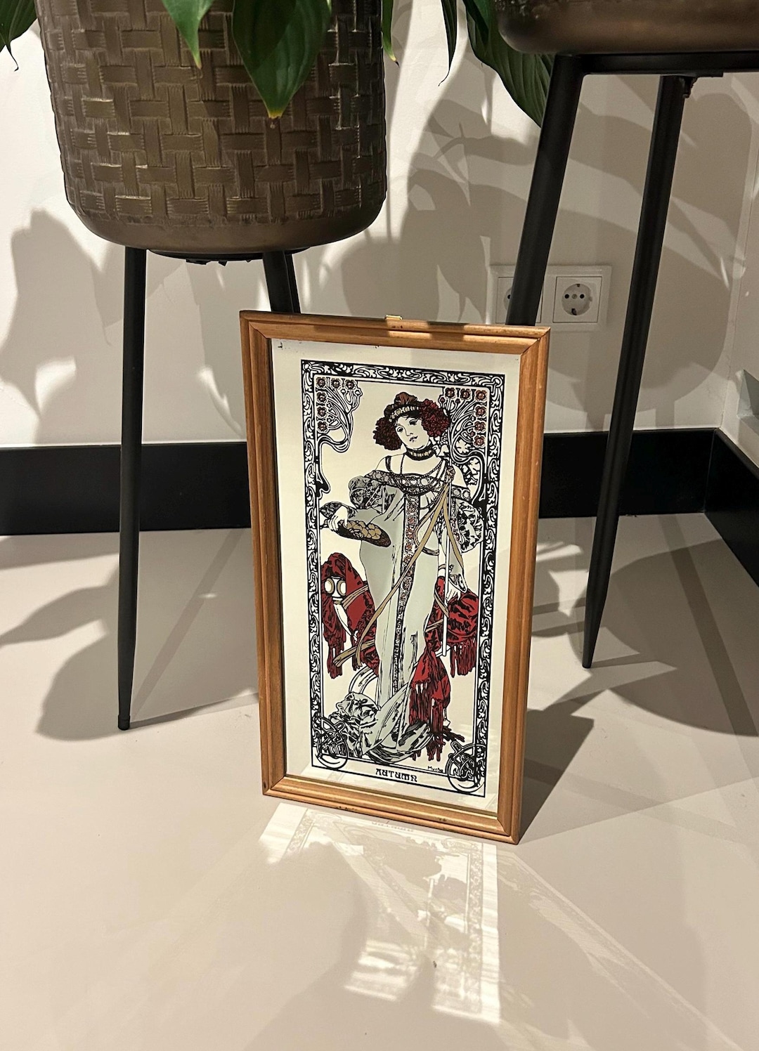Vintage Rare Alphonse Mucha Mirror - Four Seasons Autumn #1 - Etsy