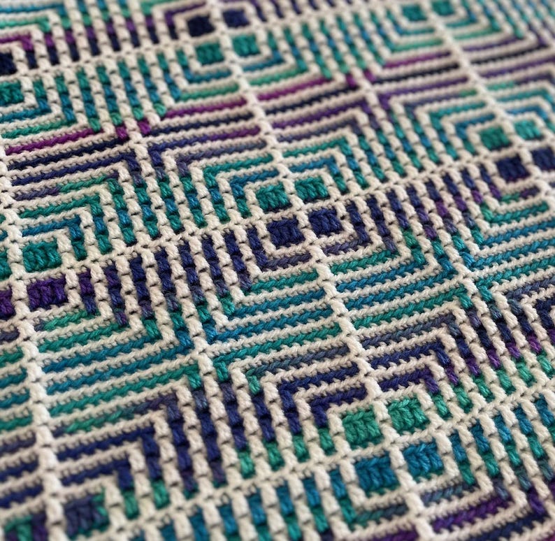 Dazzle Mosaic Crochet Blanket Pattern - Etsy