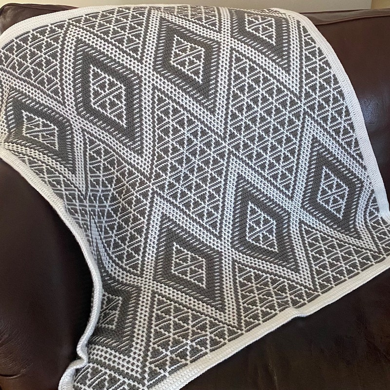 Crochet Mosaic Blanket - Etsy