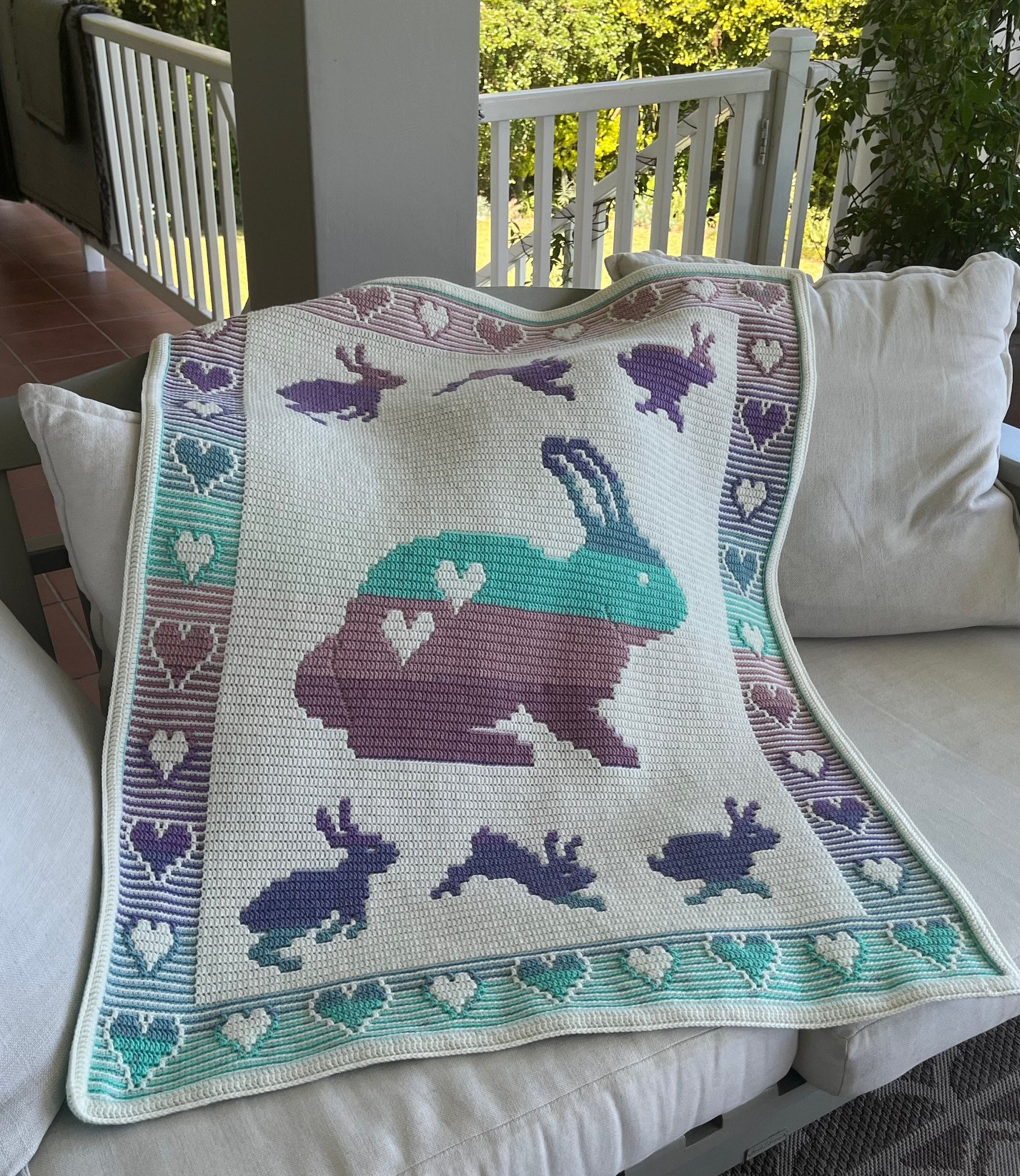 Bunny Love Mosaic Crochet Blanket Pattern Rabbit Easter Baby - Etsy
