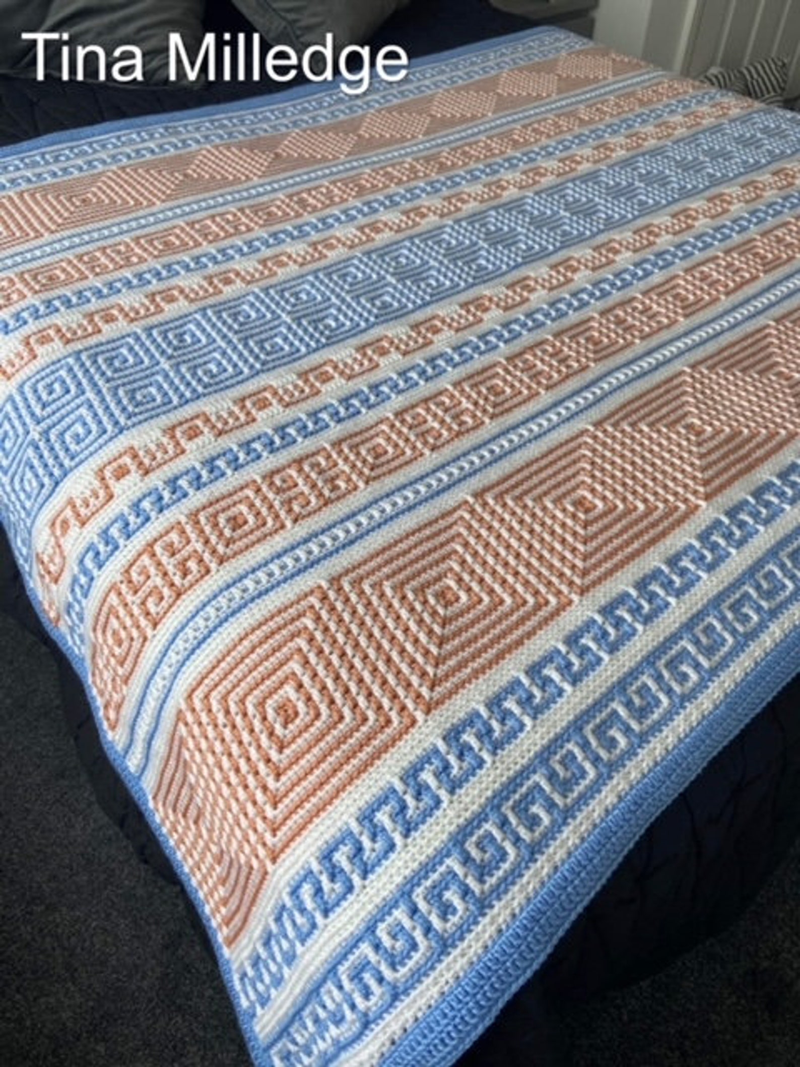 Kalimera Overlay Mosaic Crochet Blanket Throw Afghan Pattern Greek Keys ...