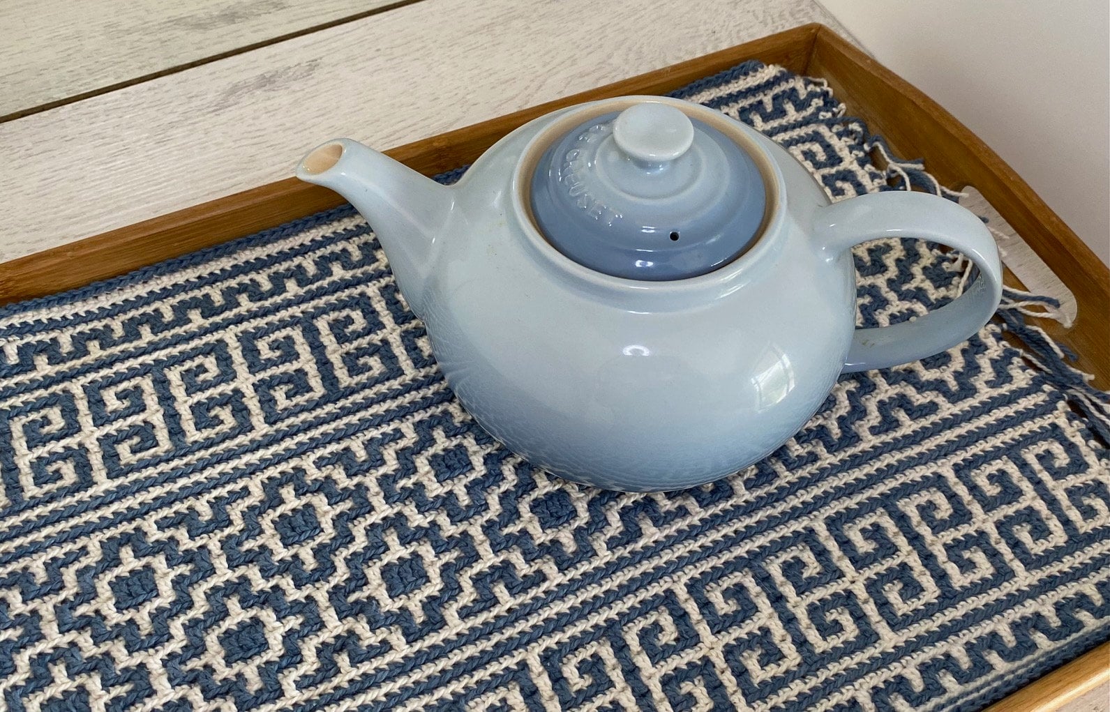 Greek Key Mosaic Crochet Placemat & Table Runner Pattern – Calypso - Etsy