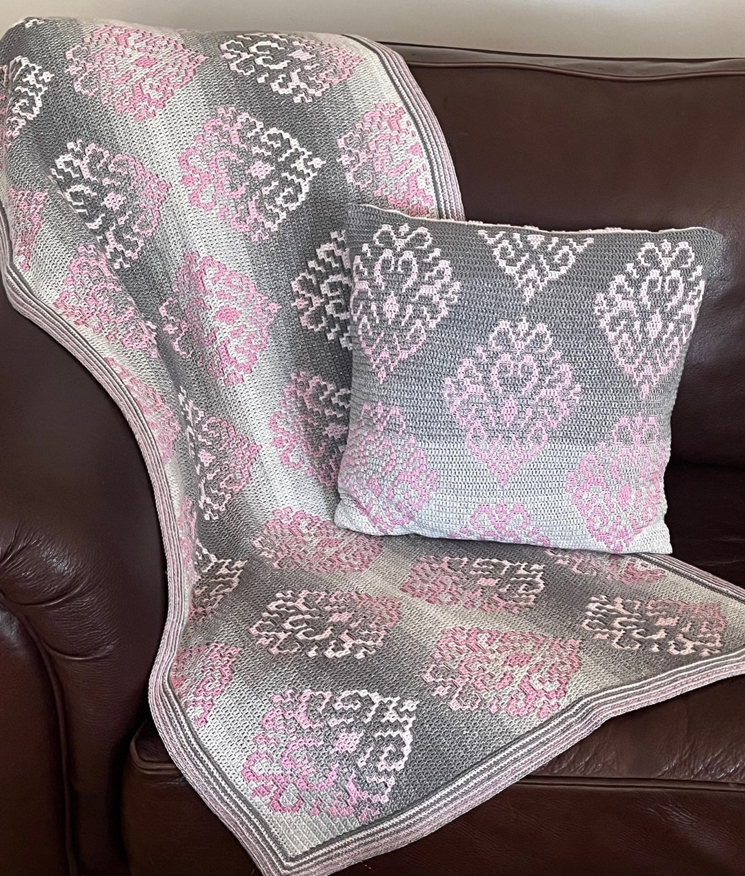 Overlay Mosaic Crochet Pattern Vivien Damask Blanket Throw Afghan ...
