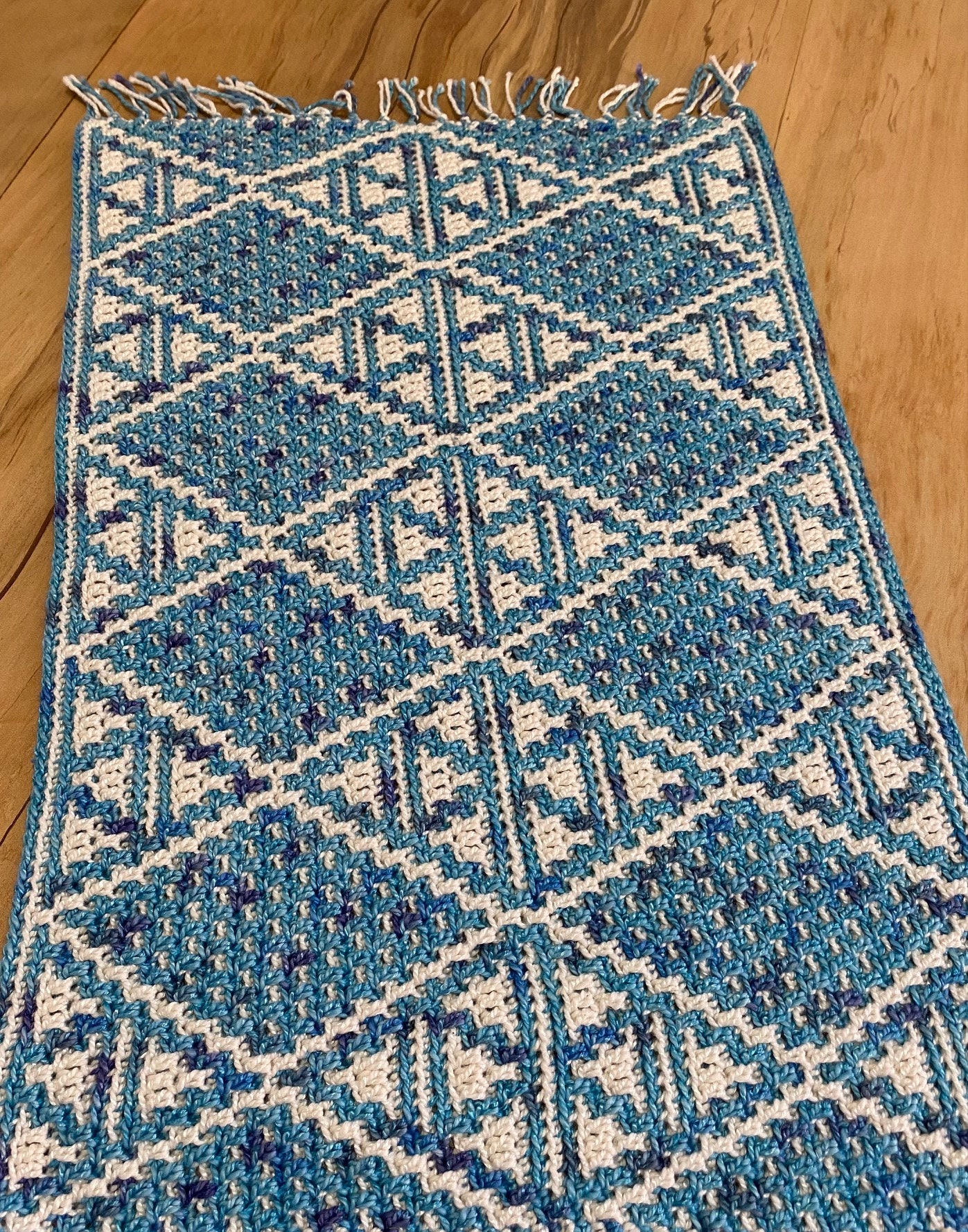 Diamonds in the Ruff Mosaic Crochet Placemat/runner Pattern - Etsy