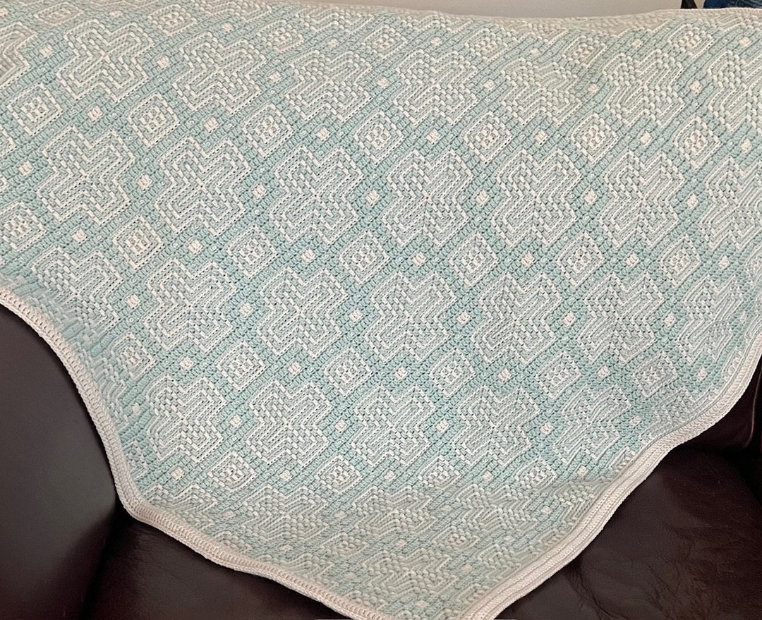 Tin Roof Mosaic Crochet Pattern Blanket Throw Cushion Cover - Etsy