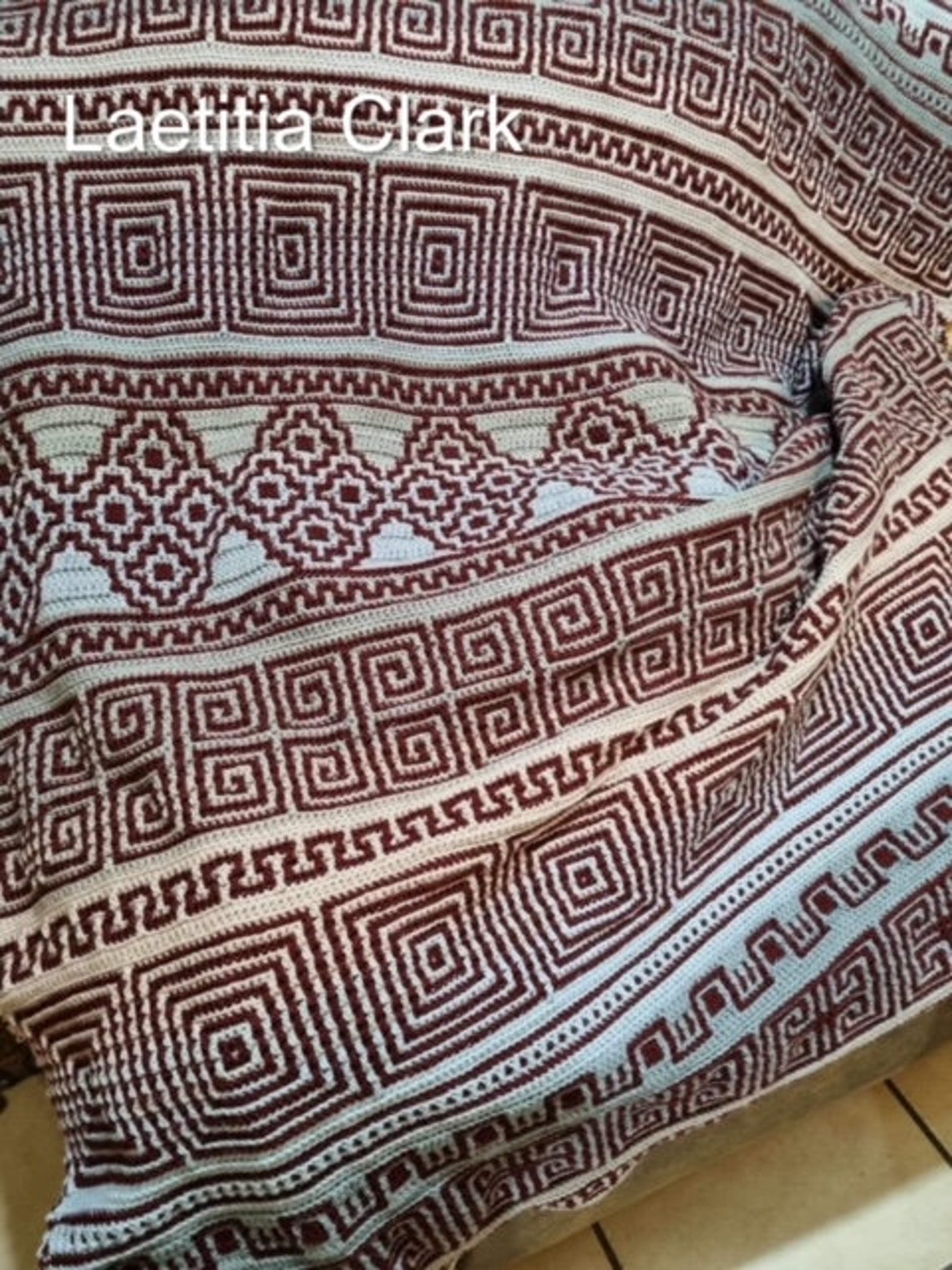 Kalimera Overlay Mosaic Crochet Blanket Throw Afghan Pattern Greek Keys ...