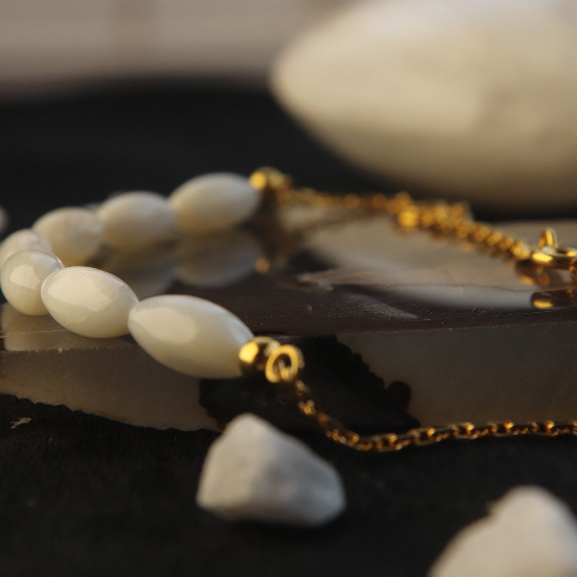 Natural White Nacre Necklace, Holiday Jewelry, Nacre Jewelry Gift for ...